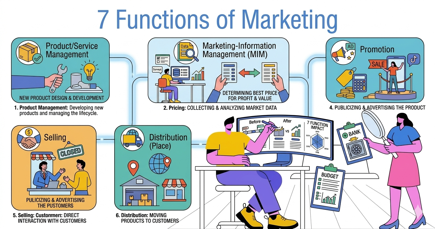 7 Functions of Marketing | Complete Business Guide
